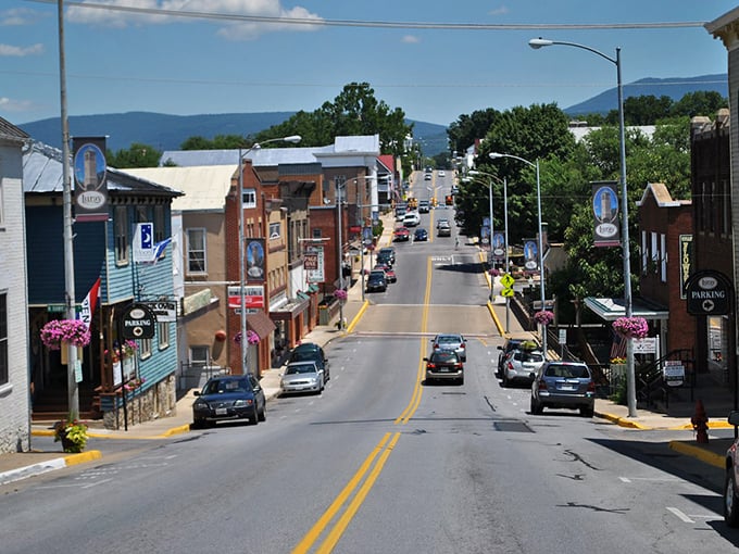 The mountains provide a dramatic backdrop to Luray's downtown, reminding visitors that natural wonders wait just beyond the city limits.