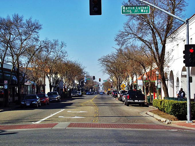 Charming storefronts line Merced's walkable streets, where your retirement budget buys both community and convenience.