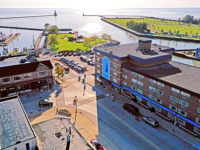 The waterfront restaurant in Port Washington promises fresh catches and harbor views – the perfect end to a day of lakeside exploration.