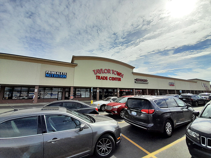 Bright skies and full parking spaces—a perfect day to explore Taylor Town's maze of mini-boutiques and unexpected finds.