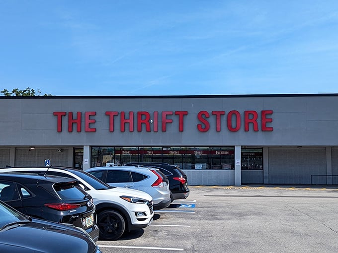 Sometimes simplicity speaks volumes—"THE THRIFT STORE" tells you exactly what you need to know.