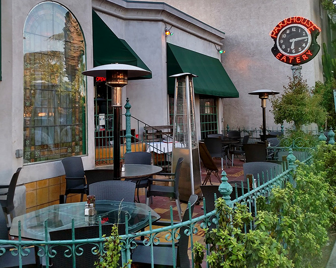 The iconic green awnings and outdoor patio at Parkhouse Eatery invite you in like an old friend who happens to be an exceptional cook.