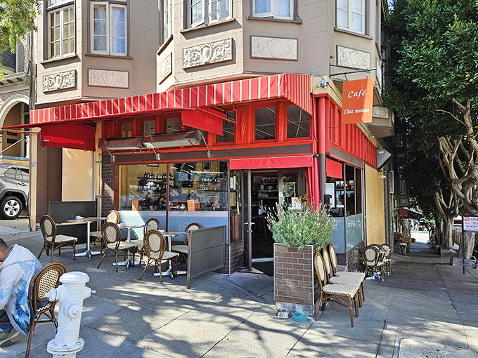 That iconic red awning isn't just eye-catching—it's a beacon for hungry souls seeking a taste of Paris in Potrero Hill.