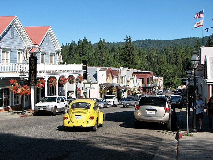 Nevada City's main street looks like a movie set, but this Gold Rush gem is 100% authentic. That yellow Beetle adds the perfect pop of color!