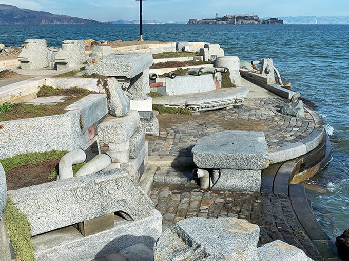 Stone meets sea in this otherworldly acoustic playground where repurposed cemetery marble creates nature's most unusual concert hall.