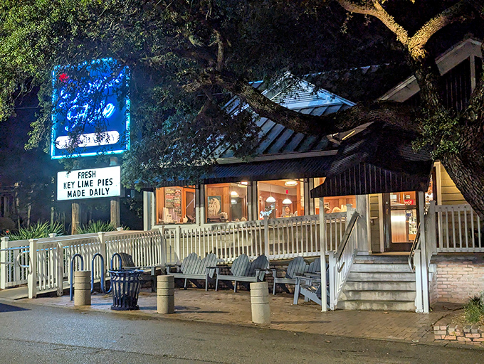 The promise of "FRESH KEY LIME PIES MADE DAILY" on the Donut Hole's sign isn't just marketing—it's a sacred Florida covenant between baker and beach-goer.