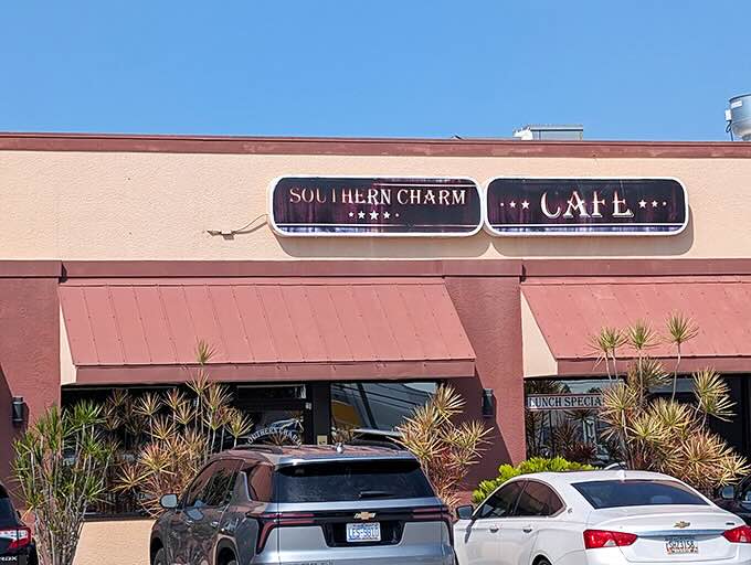 Southern Charm Cafe's unassuming exterior hides breakfast magic that locals guard like family secrets.