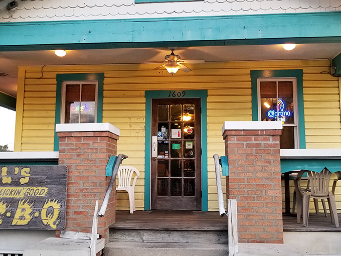 The cheerful yellow exterior of Al's with its turquoise trim isn't just inviting – it's practically a siren song for barbecue lovers wandering through Ybor City.