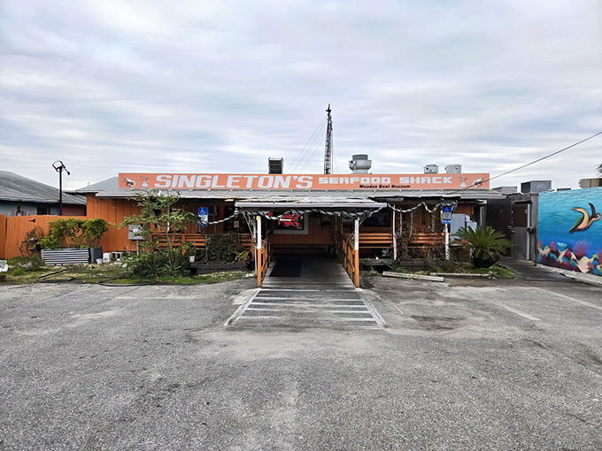The unassuming entrance to seafood paradise. Like finding a treasure map in your attic, this modest exterior hides culinary gold within.