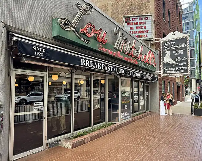 The iconic neon sign of Lou Mitchell's promises "the world's finest coffee" – a bold claim that generations of Chicagoans insist is absolutely true.