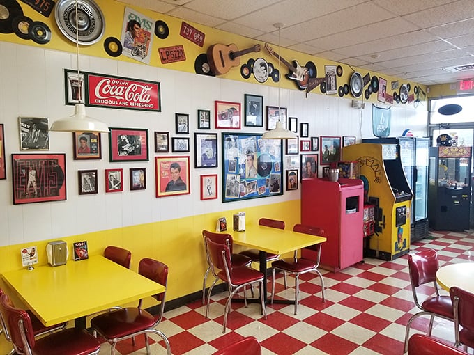 That storefront sign isn't whispering sweet nothings – it's shouting "hot dog heaven" to anyone with taste buds.