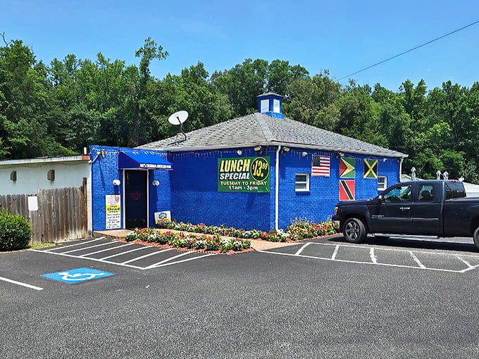 That electric blue exterior isn't just eye-catching—it's a beacon of flavor calling to hungry travelers from miles around.
