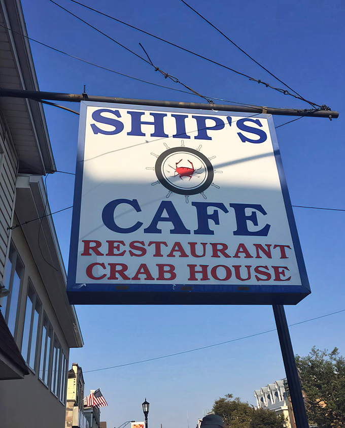 Ships Cafe's unassuming exterior whispers rather than shouts—the best seafood spots usually do.