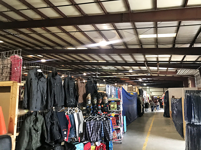 The outdoor market buzzes with weekend warriors on the hunt for bargains under Carolina blue skies. Treasure hunting is a contact sport here.
