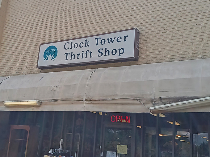 The unassuming exterior of Clock Tower Thrift Shop belies the wonderland within. Like a treasure chest disguised as a building!