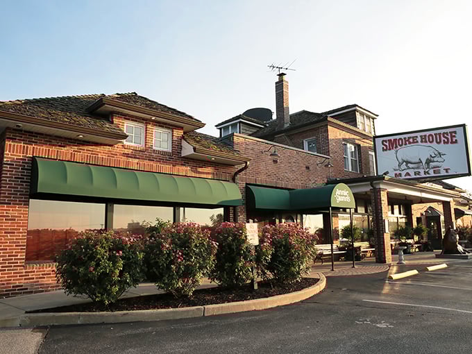 The unassuming brick exterior of Annie Gunn's proudly declares "GRATEFUL & THANKFUL" – a sentiment you'll share after experiencing what waits inside.