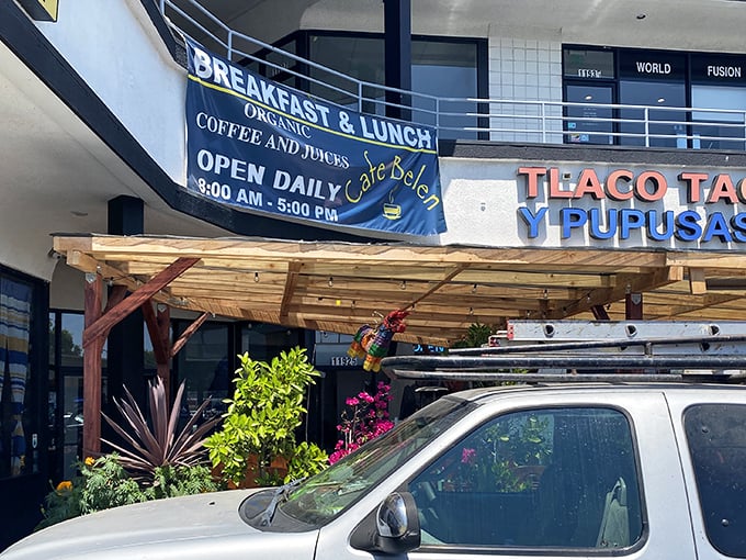 The blue neon "OPEN" sign beckons like a lighthouse for the breakfast-starved. Simple storefront, extraordinary flavors waiting inside.