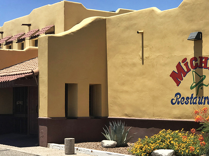 Adobe walls and desert landscaping create the perfect stage for authentic Mexican cuisine adventures.