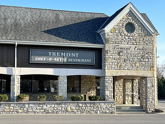 The stone facade of Chef-O-Nette stands like a time portal to the golden age of diners, when conversations happened face-to-face and coffee refills were unlimited.