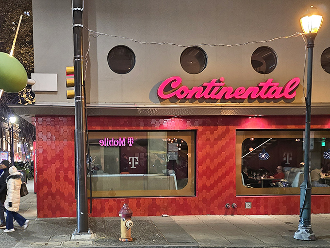 The Continental's iconic red exterior and giant martini olive sculpture announce that something special awaits inside this Philadelphia hotspot.