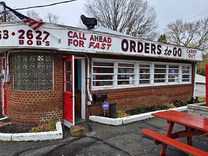 Time stands still at this brick diner with its vintage signage promising "FAST ORDERS to GO" – a promise they've kept since FDR was president.