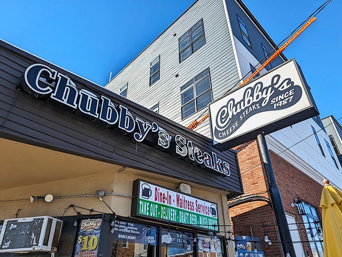The unassuming exterior of Chubby's Steaks stands as a beacon of hope for cheesesteak pilgrims. No fancy frills, just the promise of Philadelphia perfection inside.