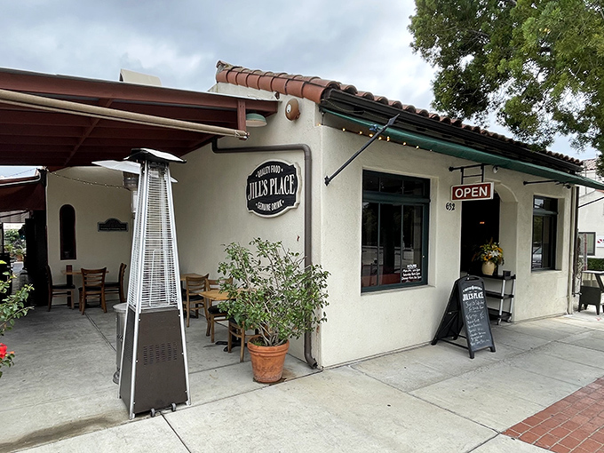 The unassuming exterior of Jill's Place is like that friend who doesn't brag but always delivers. Santa Barbara charm without the pretense.