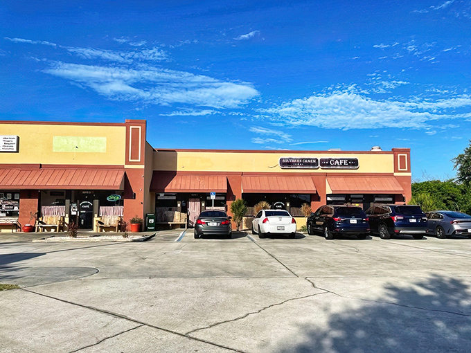Strip mall magic happens here – where unassuming exteriors hide the most extraordinary breakfast treasures.