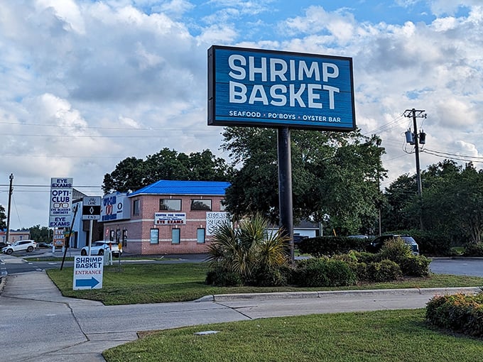 The sign says it all – this is where seafood dreams and po'boy fantasies come true.