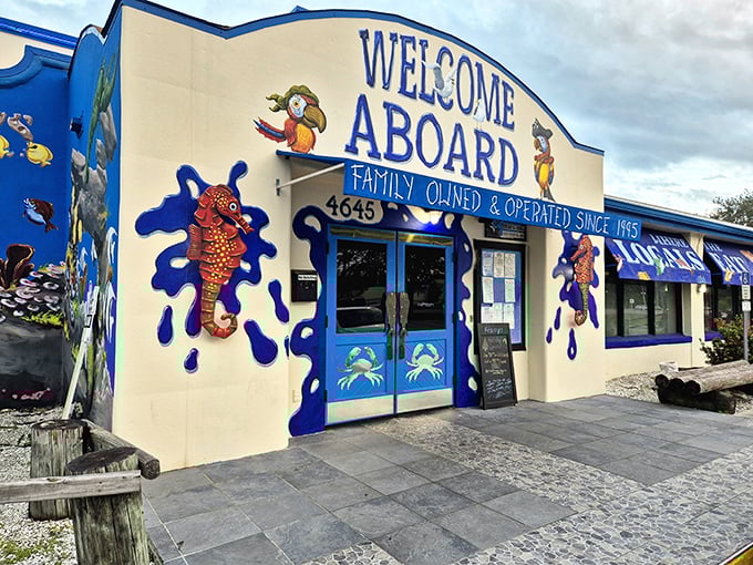 That neon lobster sign isn't just decoration – it's a beacon calling seafood lovers home.