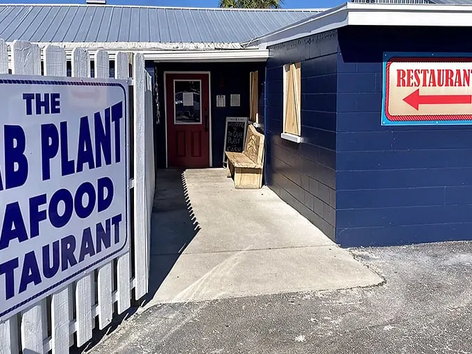 The unassuming blue exterior of The Crab Plant is Florida's version of a culinary speakeasy—no fancy frills, just the promise of seafood that'll make you weep with joy.