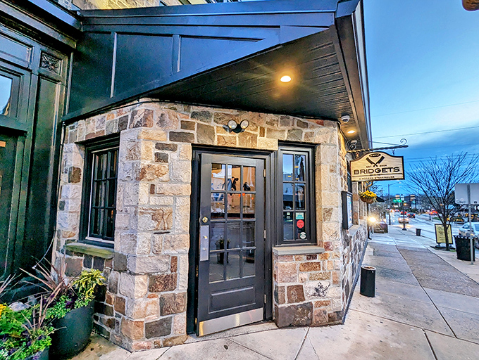 The stone façade of Bridget's Steakhouse stands like a culinary fortress in downtown Ambler, promising treasures within that the locals wish they could keep secret.