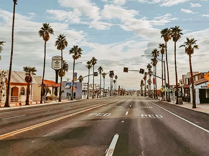 That rusty "29!" sign stands like a desert exclamation point, welcoming you to a town that moves at its own pace.