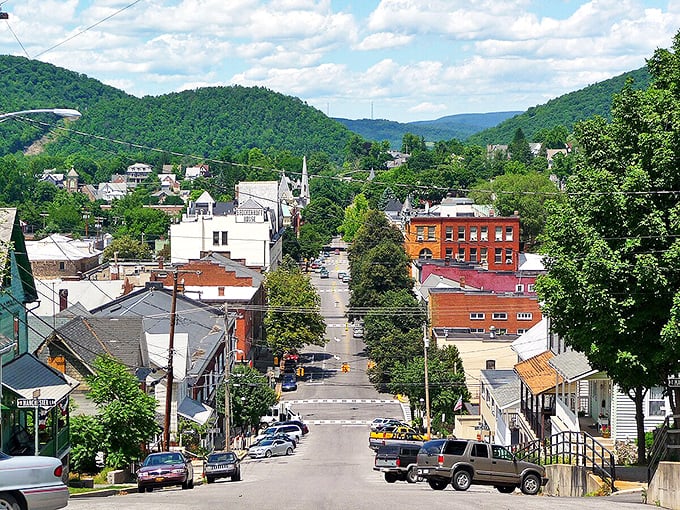 Bellefonte nestles between rolling green hills like a Victorian jewel box someone accidentally left open. The view alone is worth the trip.