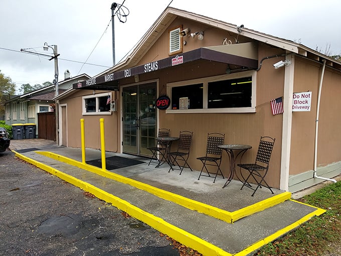 The unassuming exterior of Pinegrove Market & Deli proves once again that culinary treasures often hide in plain sight. Those yellow parking bumpers have guided sandwich pilgrims for years.