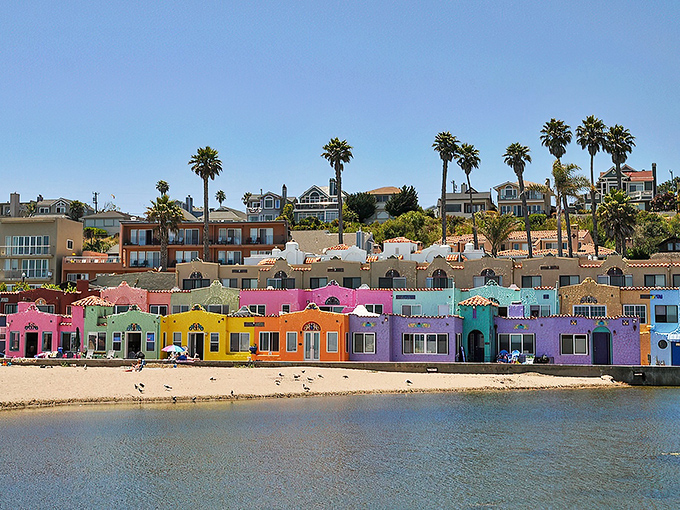 Capitola's iconic rainbow-colored beachfront homes look like they were designed by someone who couldn't decide on a paint color—and we're all better for it.