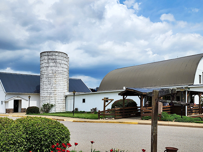 This isn't just any barn – it's where your dinner dreams come true, complete with a silo standing guard.