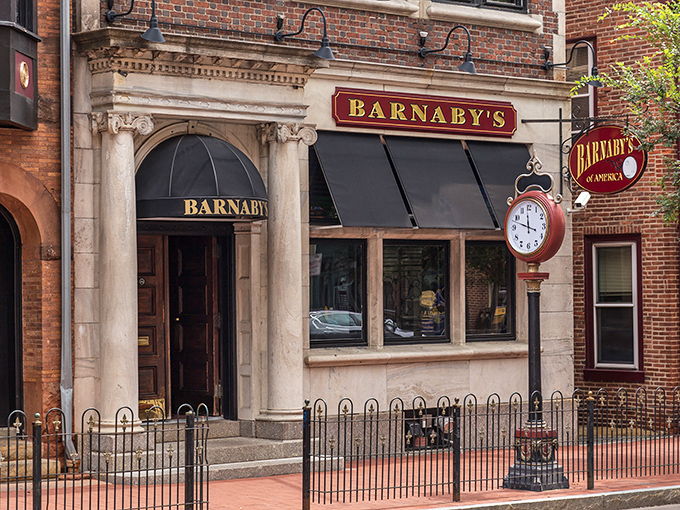 Barnaby's classic storefront stands proudly on West Chester's main drag, a beacon of comfort food in a sea of historic architecture.