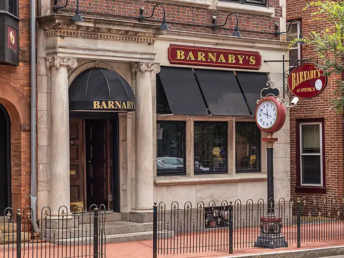 Barnaby's classic storefront stands proudly on West Chester's main drag, a beacon of comfort food in a sea of historic architecture.