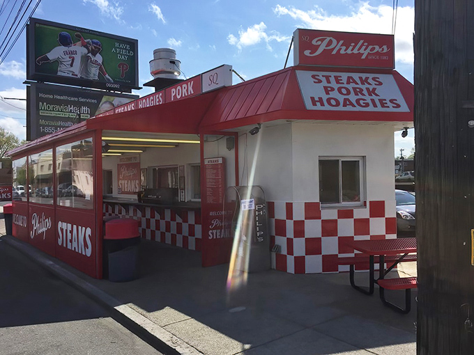 The red and white checkerboard stand beckons like a delicious mirage on Passyunk Avenue. Philadelphia's sandwich shrine awaits.