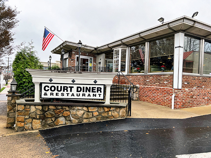 The classic brick exterior of Court Diner stands proudly in Media, an architectural handshake promising comfort food that never goes out of style.