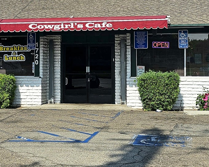 The unassuming exterior of Cowgirls Cafe in Santa Ana might not stop traffic, but trust me—what's inside will stop you in your tracks.