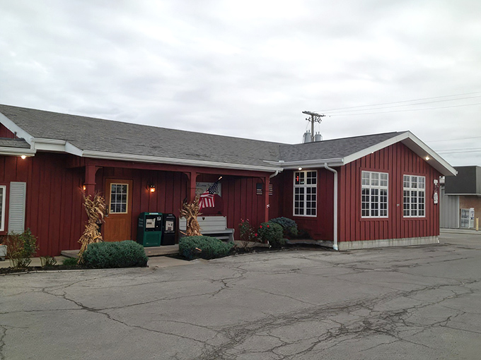 The bright red exterior isn't just a building—it's a promise of the flavor explosion waiting inside. No fancy frills needed when the food speaks this loudly.