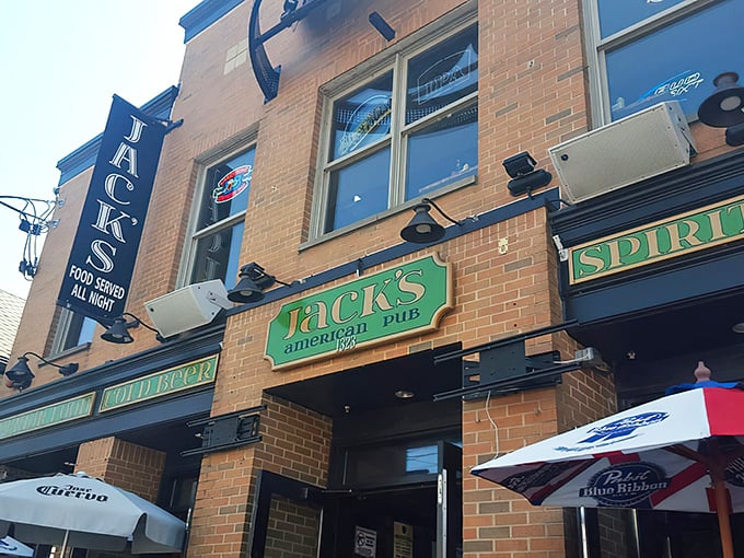 Jack's American Pub stands proudly on Milwaukee's streets, promising comfort food adventures behind those welcoming brick walls.