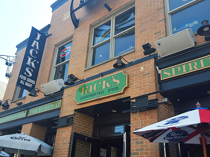 Jack's American Pub stands proudly on Milwaukee's streets, promising comfort food adventures behind those welcoming brick walls.