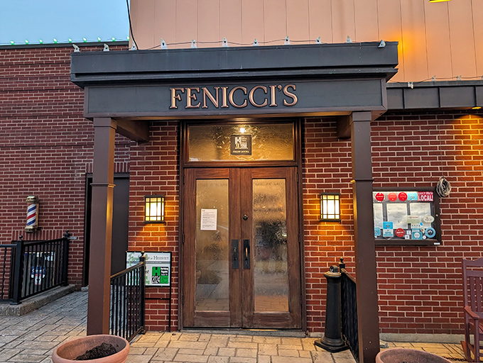The unassuming brick façade of Fenicci's hides a culinary wonderland within. Like finding a secret Italian embassy in chocolate country.
