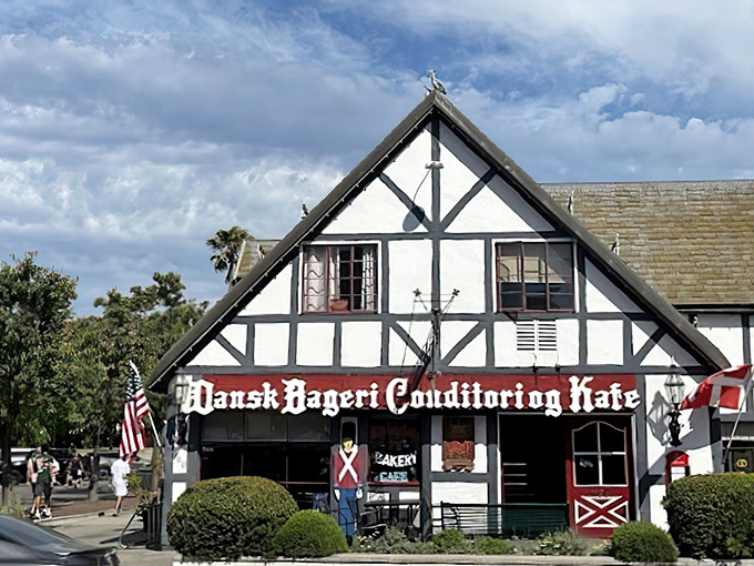 The storybook facade of Birkholm's, with its classic Danish half-timbered architecture, looks like it was teleported straight from Copenhagen to California's Central Coast.