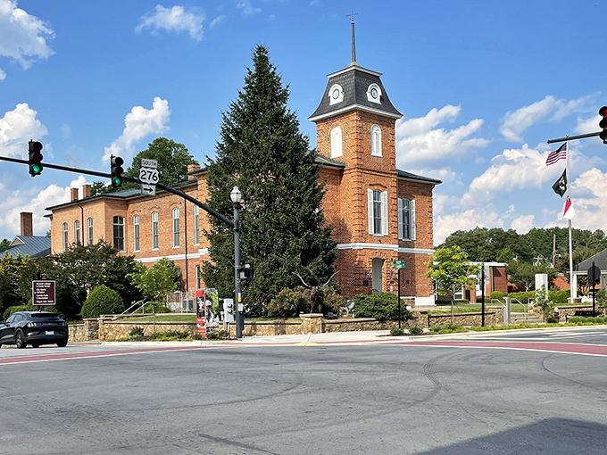 Brevard's historic downtown buildings stand like friendly sentinels, their brick facades telling stories of mountain heritage while welcoming modern explorers.