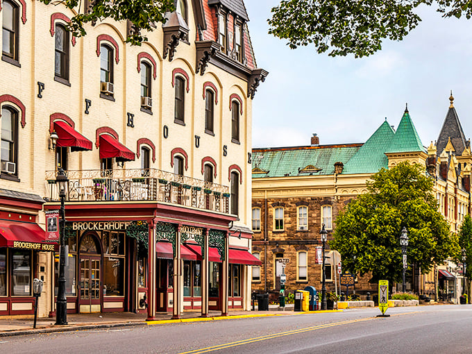 Evening light transforms Bellefonte's main street into something that would make Norman Rockwell reach for his paintbrush.