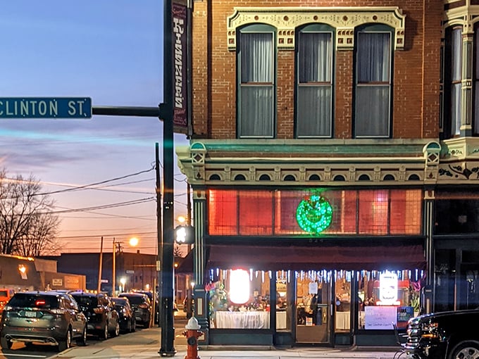 The historic brick façade of Kissner's stands proudly on Clinton Street, a time capsule of small-town charm that's been feeding Defiance for generations.